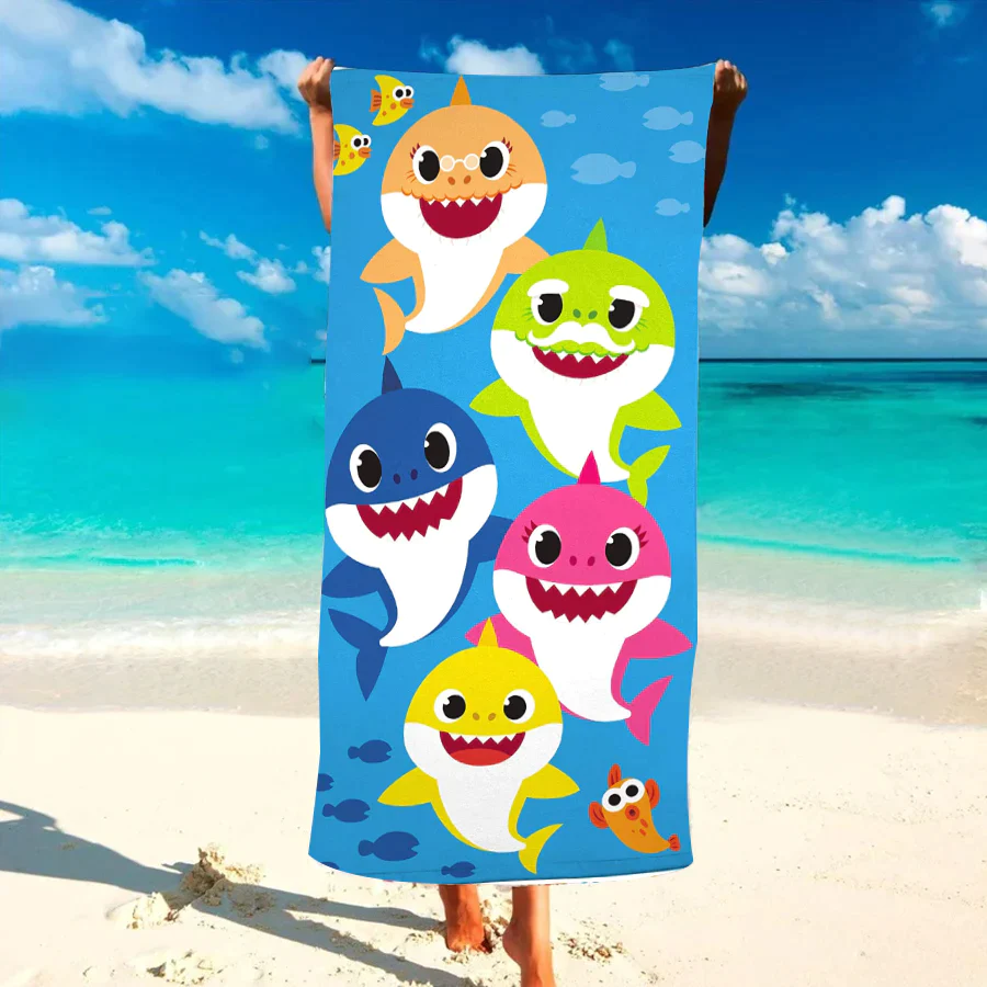 Adorable Shark Kids Beach Towels Perfect Pool Travel Camping Adventures ...