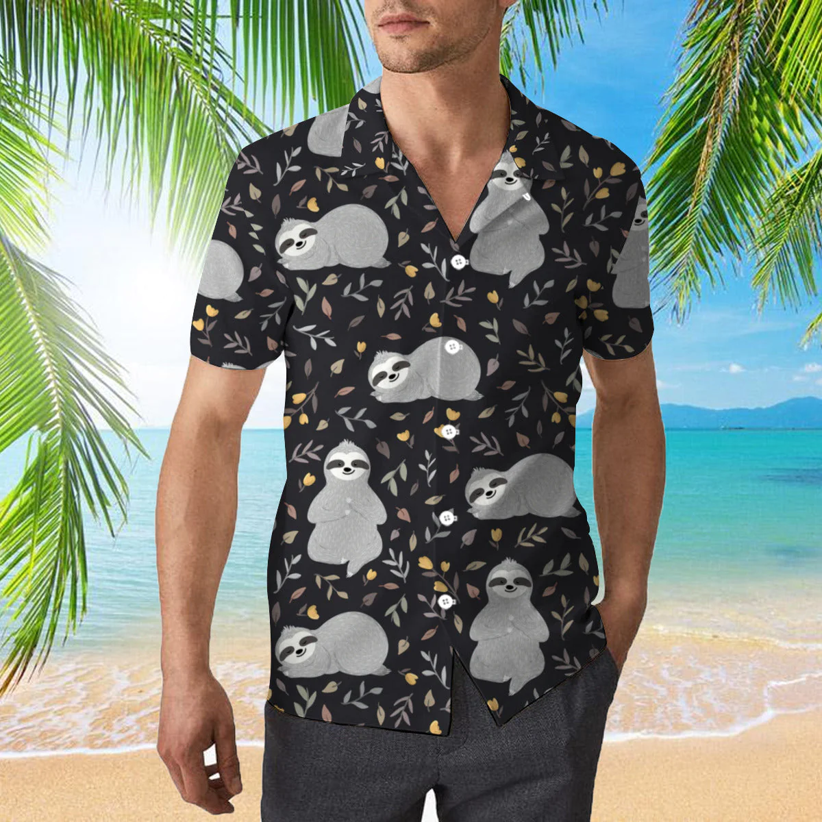 Adorable Sloths Sleeping In The Forest Trendy Hawaiian Shirt - Trendy Aloha