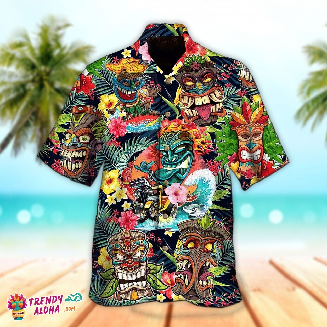 Tiki Hawaiian Shirt - Trendy Aloha