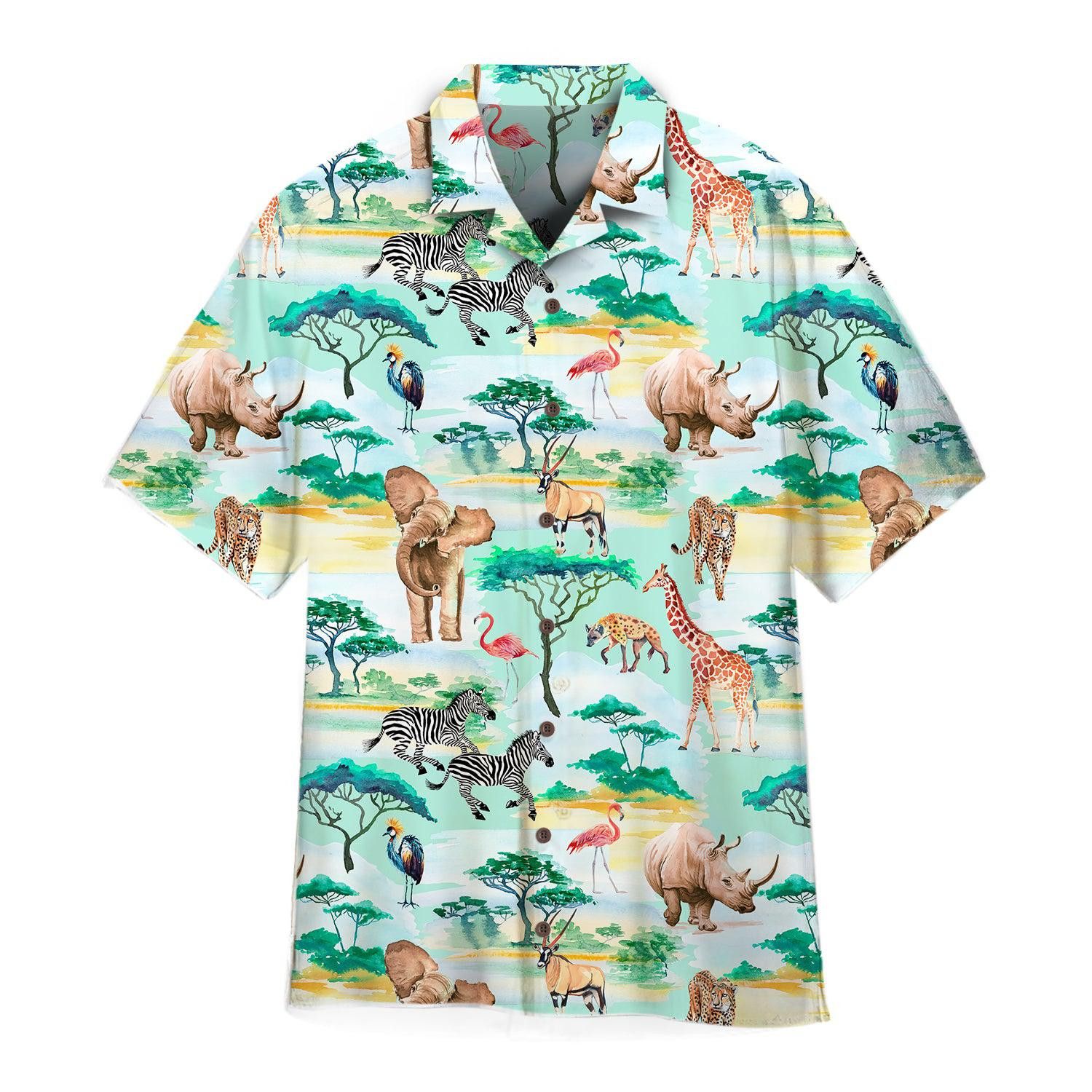 Animals of Africa Tropical Island Adventure Shirt - Trendy Aloha