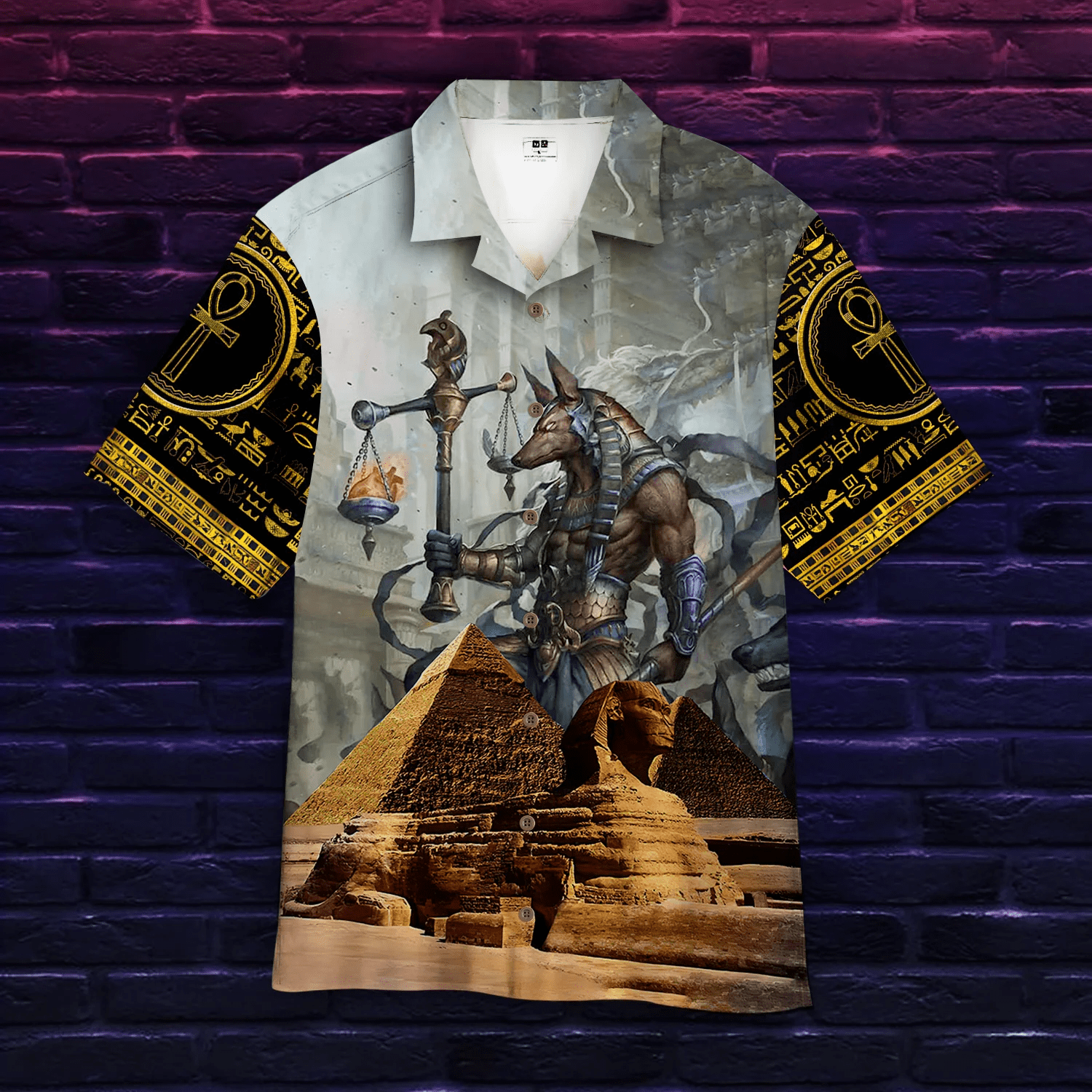 Anubis And Pyramid Trendy Hawaiian Shirt - Trendy Aloha