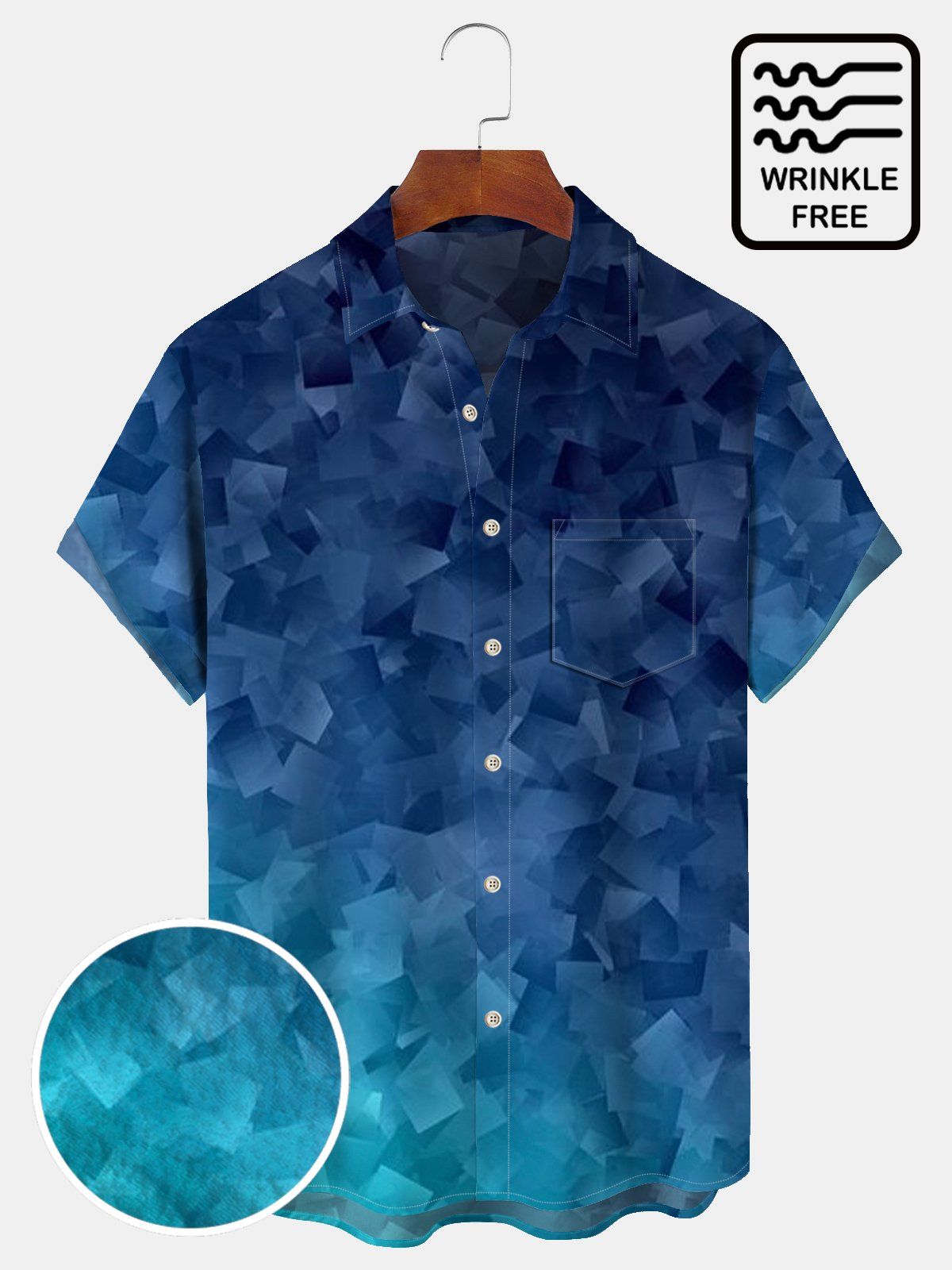 Big Size Men Geometric Gradient Color Shirts Design 02 - Trendy Aloha