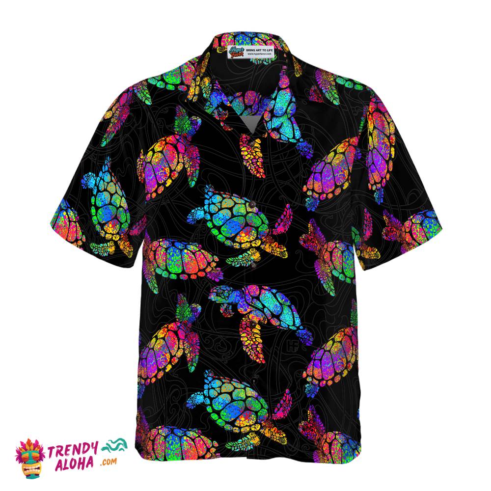 Boho Style Sea Turtle Hawaiian Shirt - Trendy Aloha