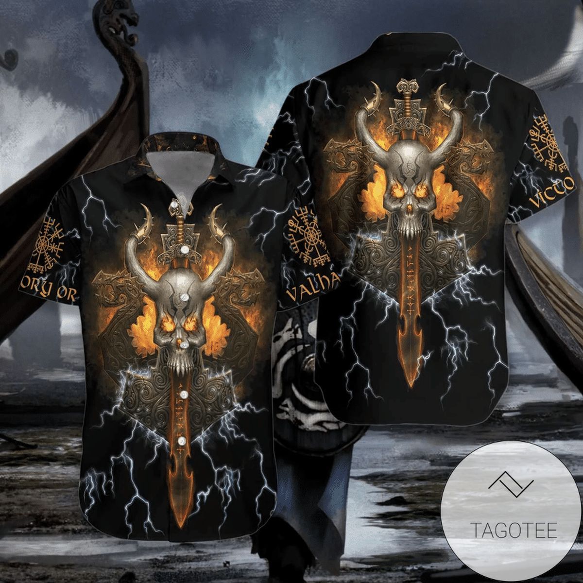 Cool Viking Skull Theme Exclusive Hawaiian Unique Shirt Design - Trendy ...