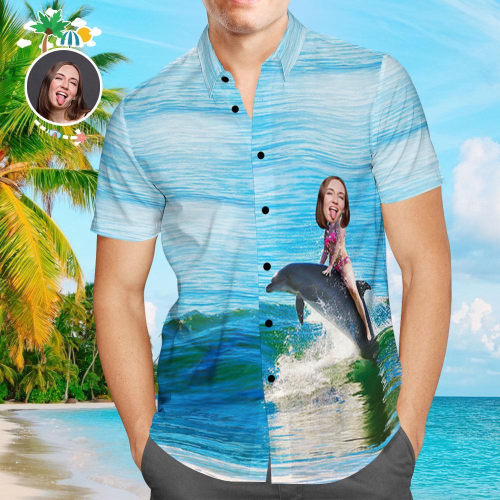 Custom Hawaiian Shirts Sea & Dolphin Aloha Beach Shirt For Men - Trendy ...