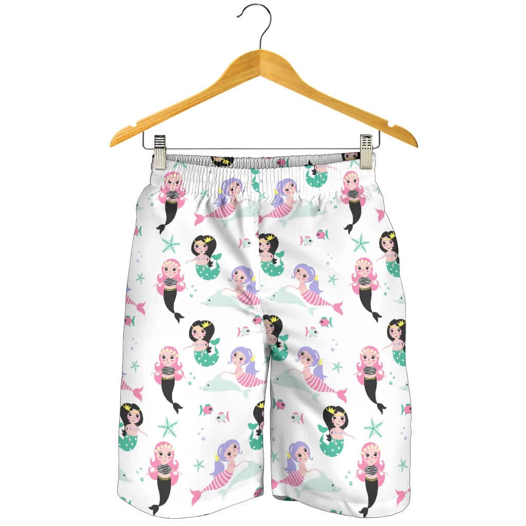 Cute Mermaid Dolphin Fish Starfish Pattern For Men Women Kid Shorts ...