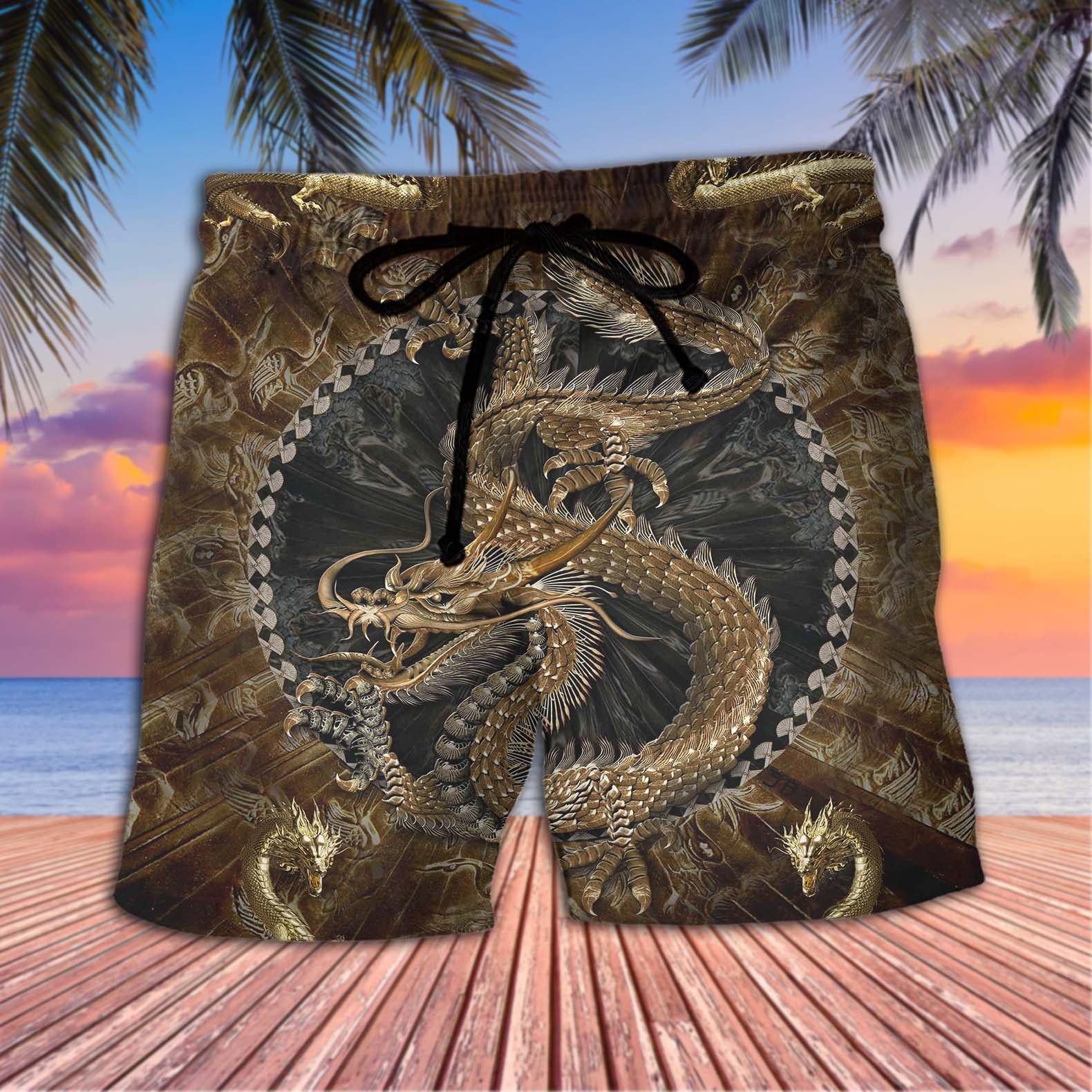Dragon Love Life Dragon Vintage Trendy Aloha Hawaiian Beach Shorts ...