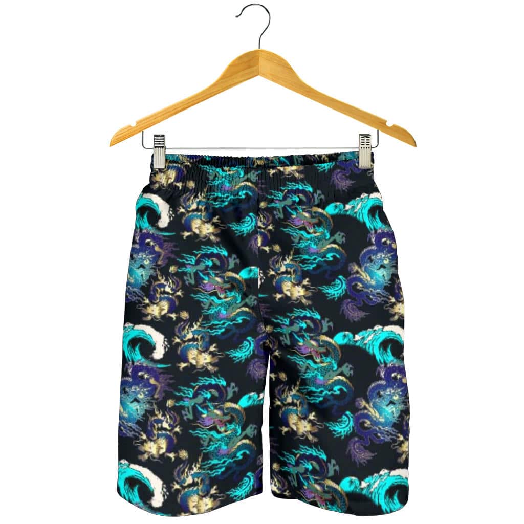Dragon Sea Wave Pattern For Men Women Kid Shorts - Trendy Aloha