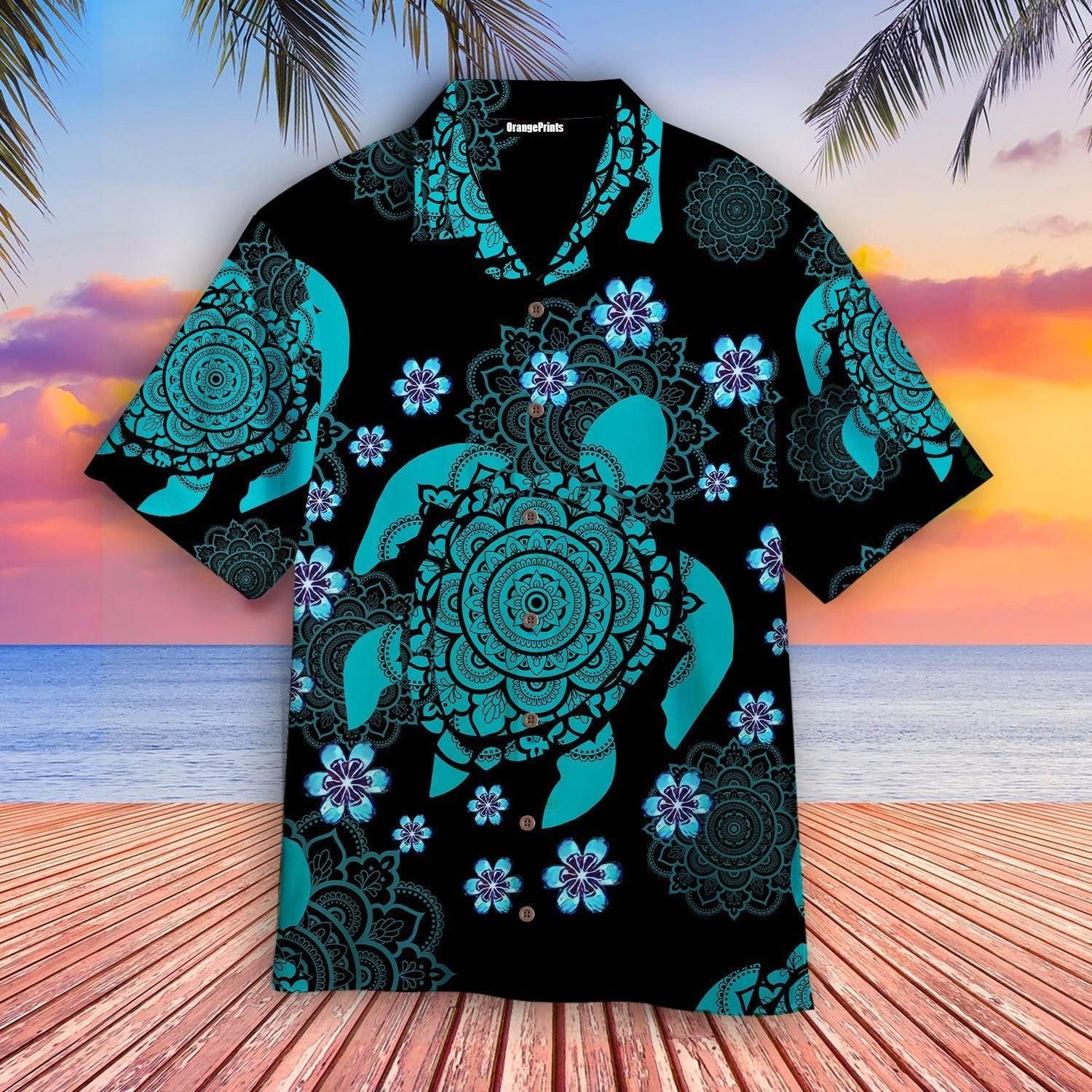 Explore Tropical Seas with Sea Turtles Design Aloha Shirt - Trendy Aloha