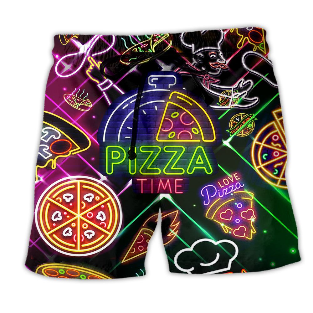 Food It's Pizza Time Stunning Trendy Aloha Hawaiian Beach Shorts ...