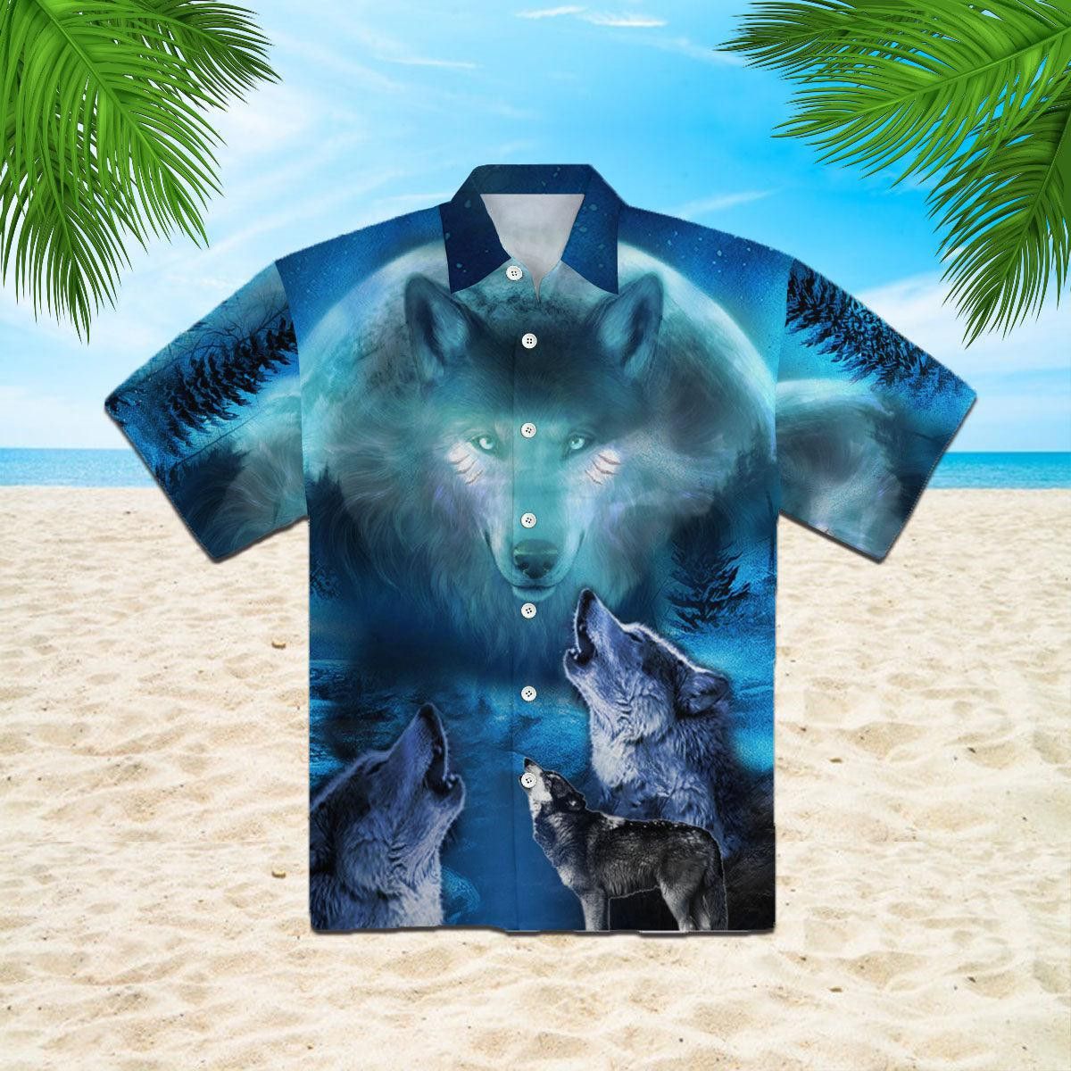 Gray Wolf Trendy Hawaiian Shirt - Trendy Aloha