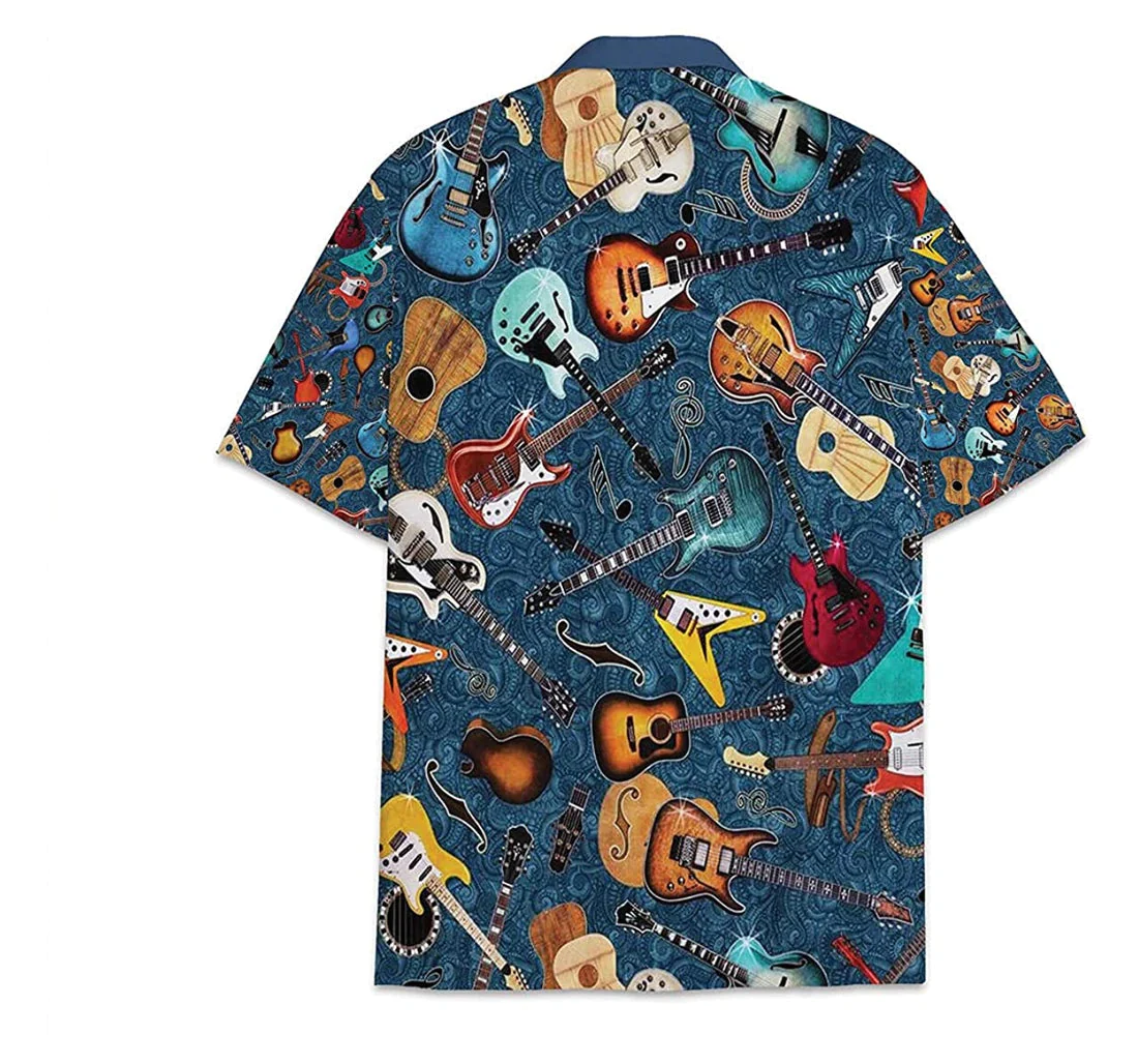 Guitar Pattern Short Tall Women Trendy Hawaiian Shirt - Trendy Aloha