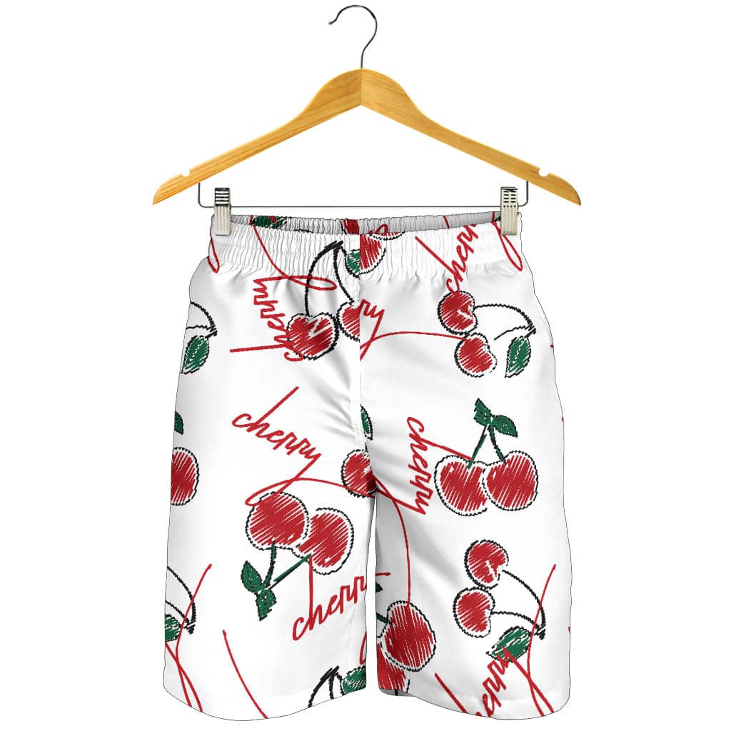 Hand Drawn Cherry Pattern For Men Women Kid Shorts - Trendy Aloha