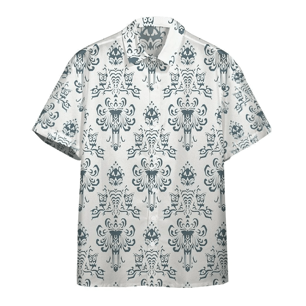 Haunted Mansion White Themed Festive Hawaiian Shirt - Trendy Aloha