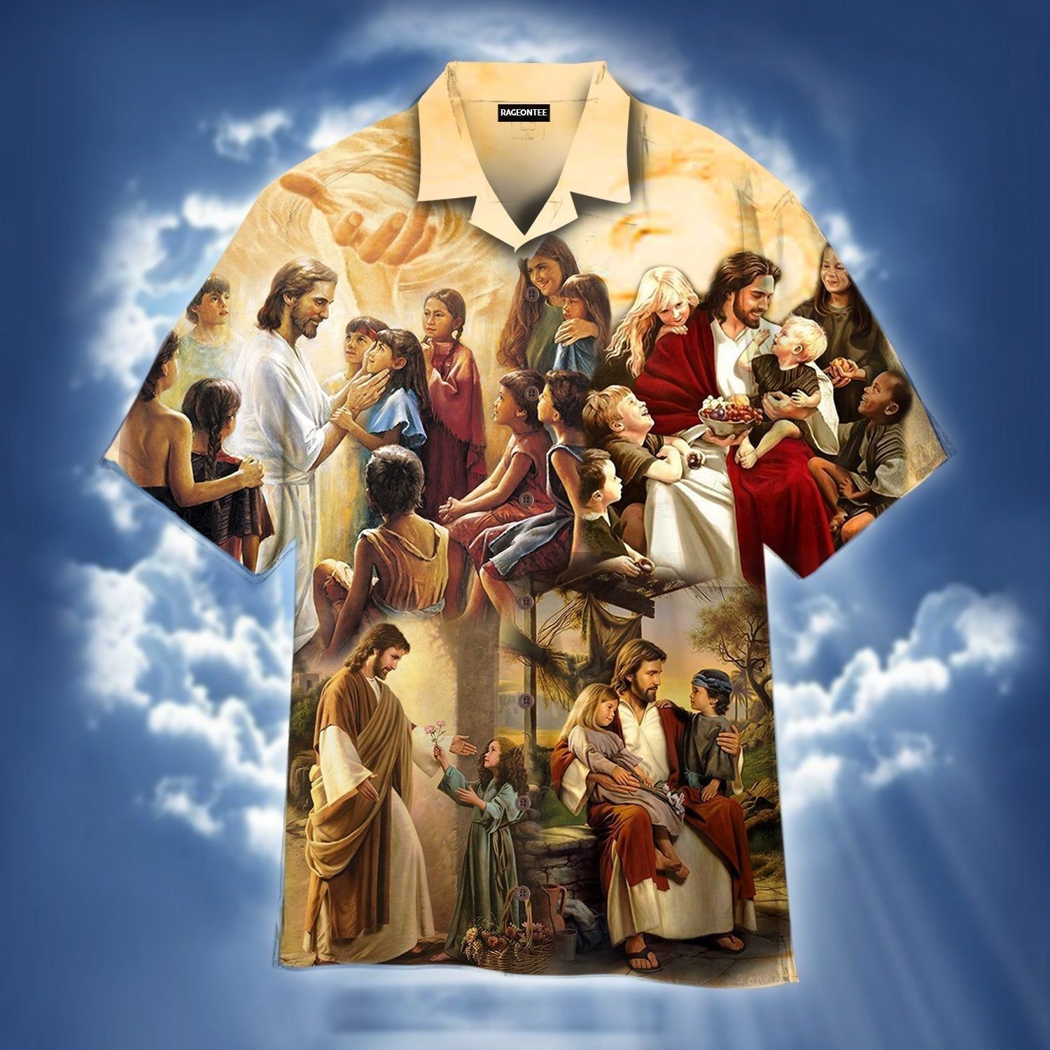 Jesus And Children From Around The World Aloha Hawaiian Shirts For Men ...