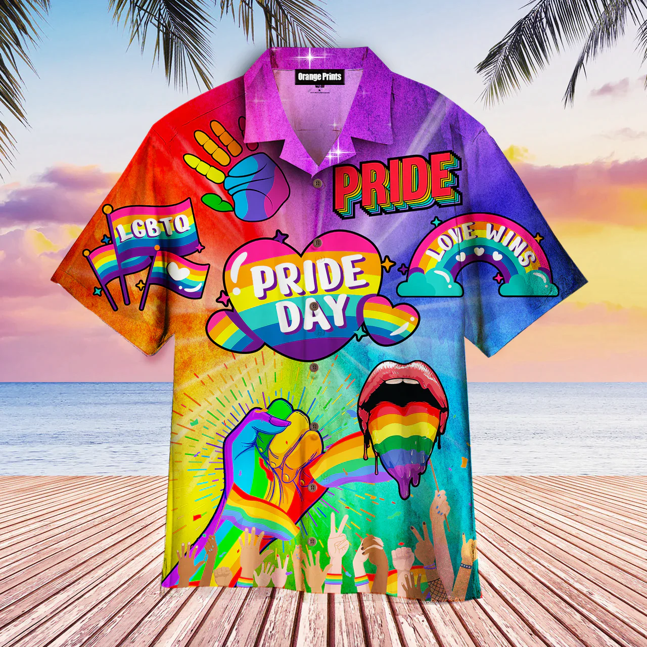 Lgbt Pride Month Proud Aloha Hawaiian Summer Shirt - Trendy Aloha