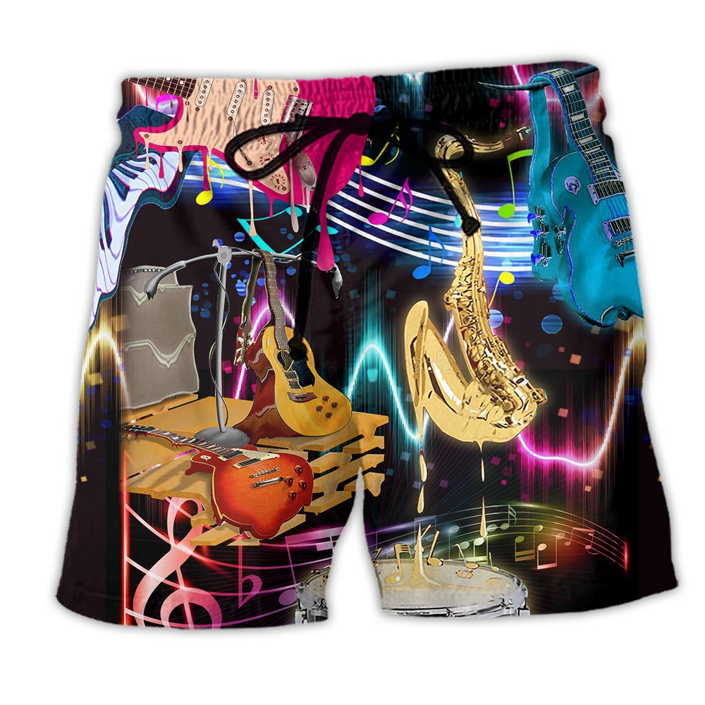 Music In My Heart Color Stunning Trendy Aloha Hawaiian Beach Shorts ...