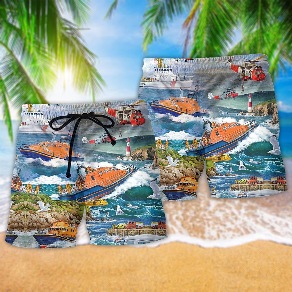Rescue Team Amazing Style Trendy Aloha Hawaiian Beach Shorts - Trendy Aloha