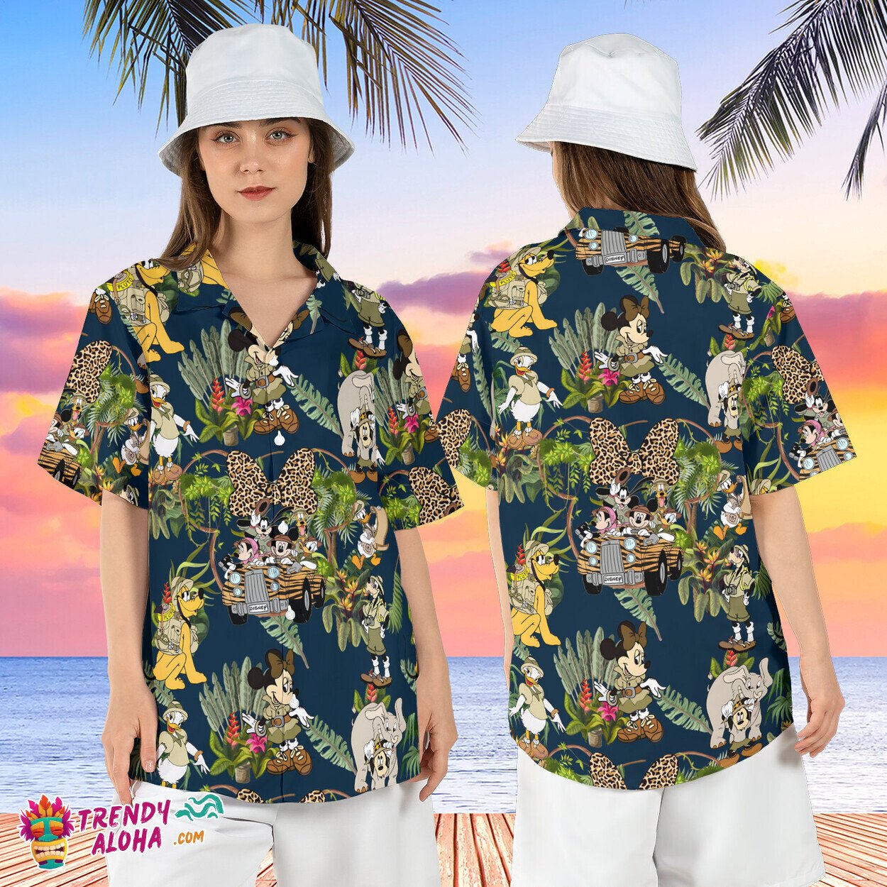 Retro Mickey Friends Animal Kingdom Safari Disney Aloha Shirt - Trendy ...