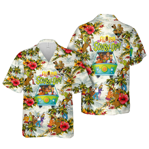 Scooby-Doo Hawaiian Shirt Aloha Scooby-Doo Tropical Flower Hawaii Shirt ...