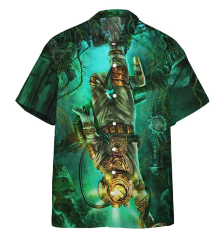 Steampunk Aesthetic Island Adventure Aloha Shirt - Trendy Aloha
