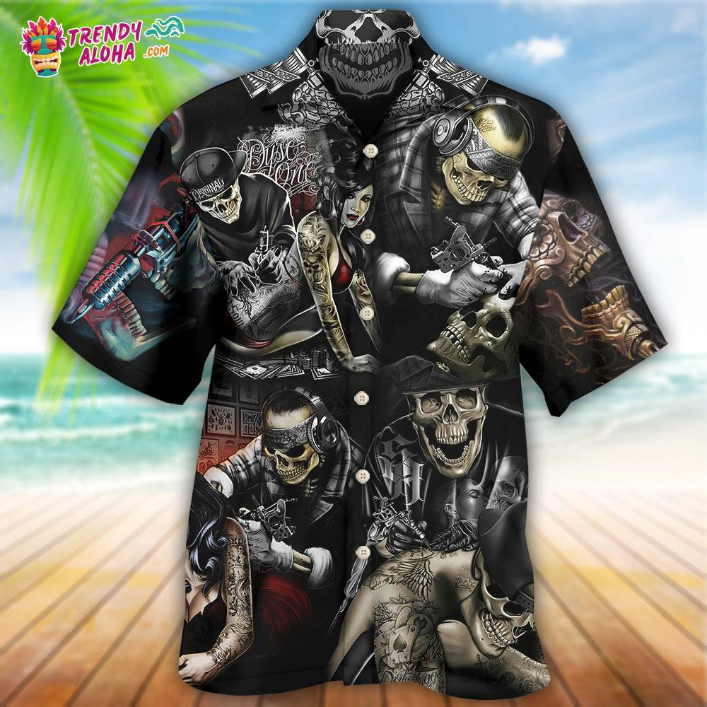 Tattoo Skull Cool Hawaiian Shirt - Trendy Aloha - Trendy Aloha
