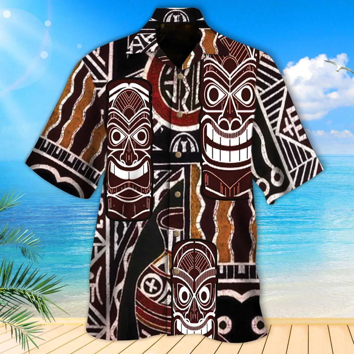 Tiki Hawaiian Shirt - Trendy Aloha
