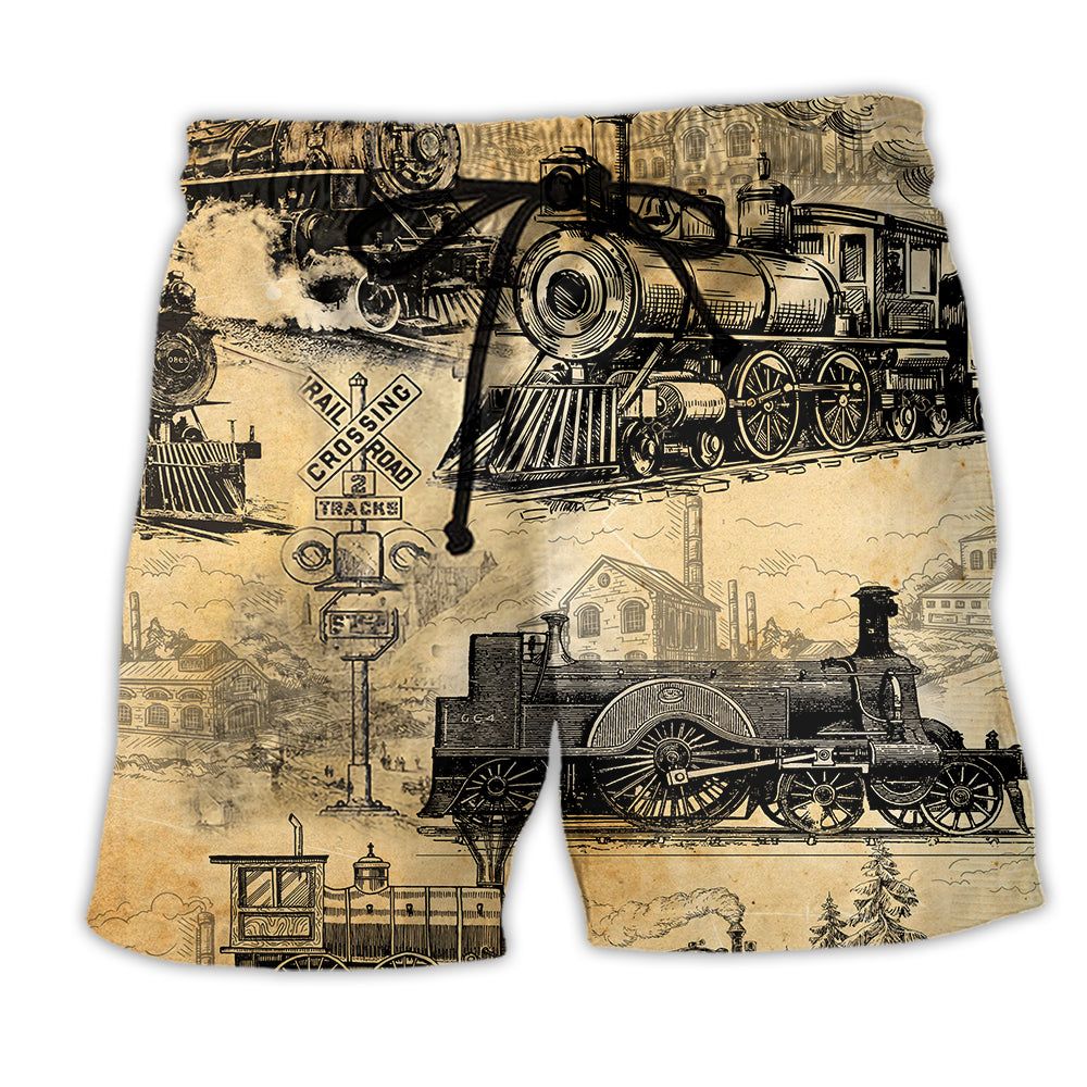 Train On The Railway Love Life Yellow Trendy Aloha Hawaiian Beach ...