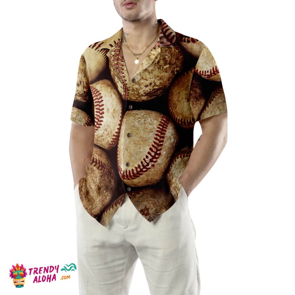 Vintage Baseball Ball Hawaiian Shirt - Trendy Aloha