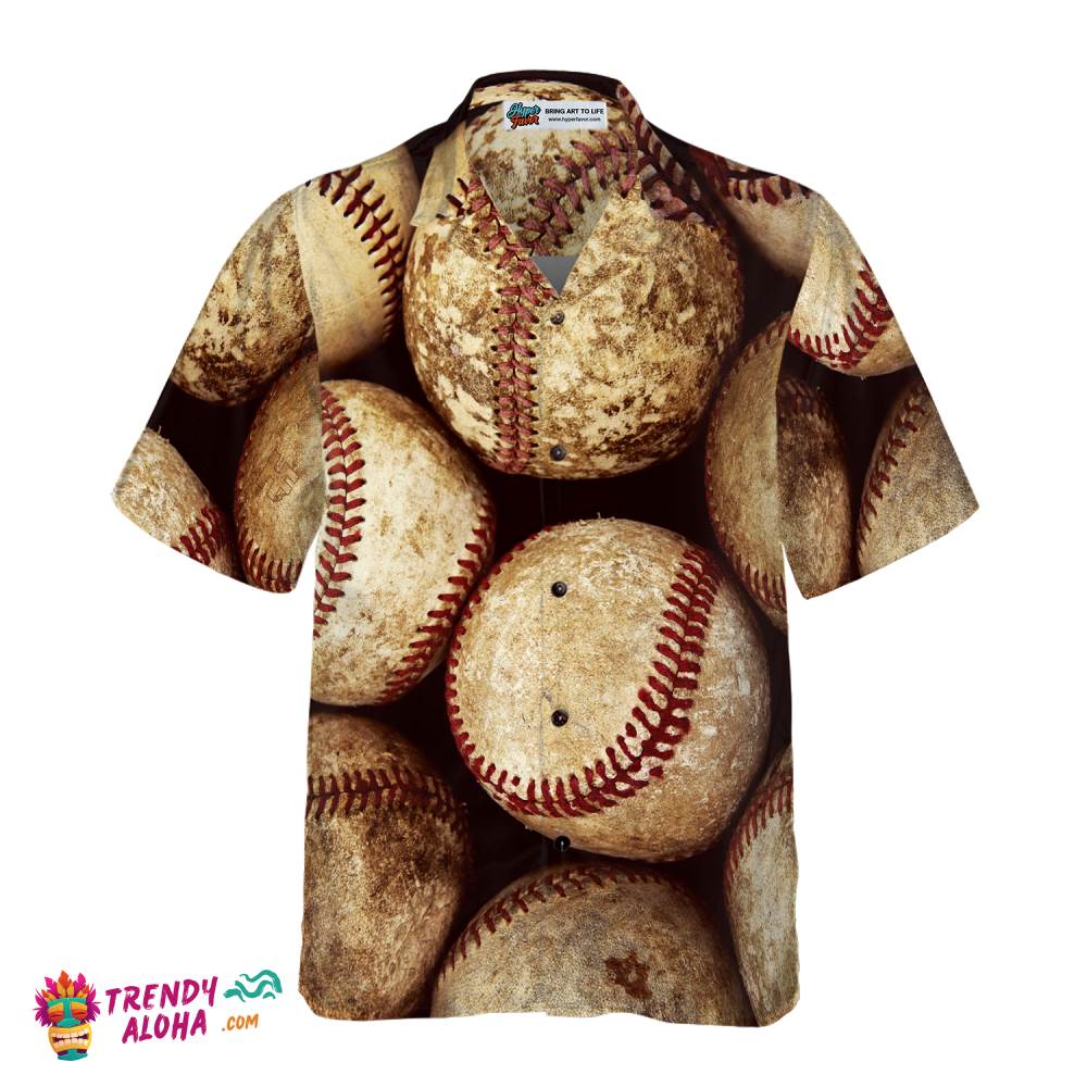 Vintage Baseball Ball Hawaiian Shirt - Trendy Aloha