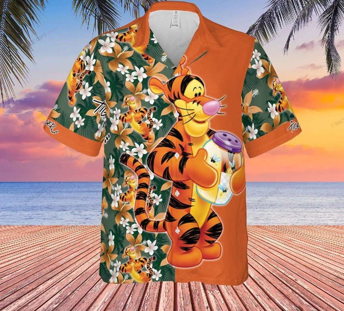 Winnie The Pooh Tigger Hawaiian 3D Shirt - Trendy Aloha