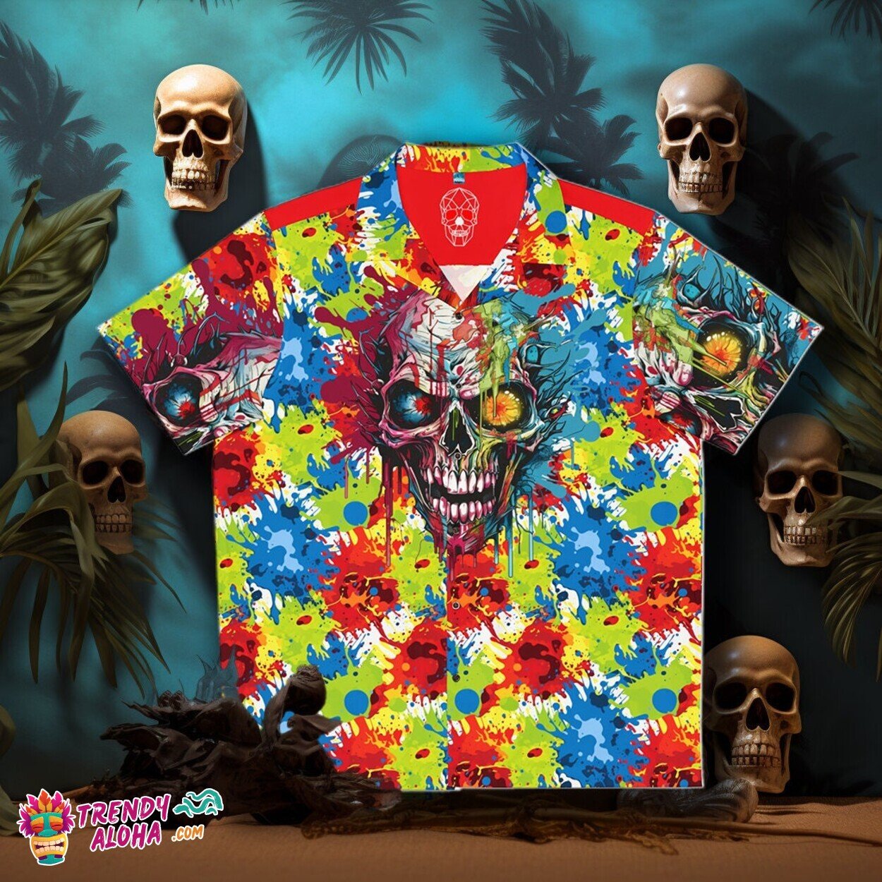 Zom 100 Bucket List Adventure Zombie Hawaiian Men's Horror Shirt ...